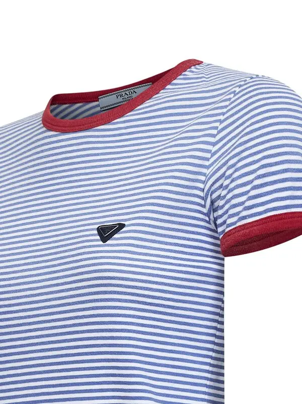 Prada Crewneck Striped T-shirt