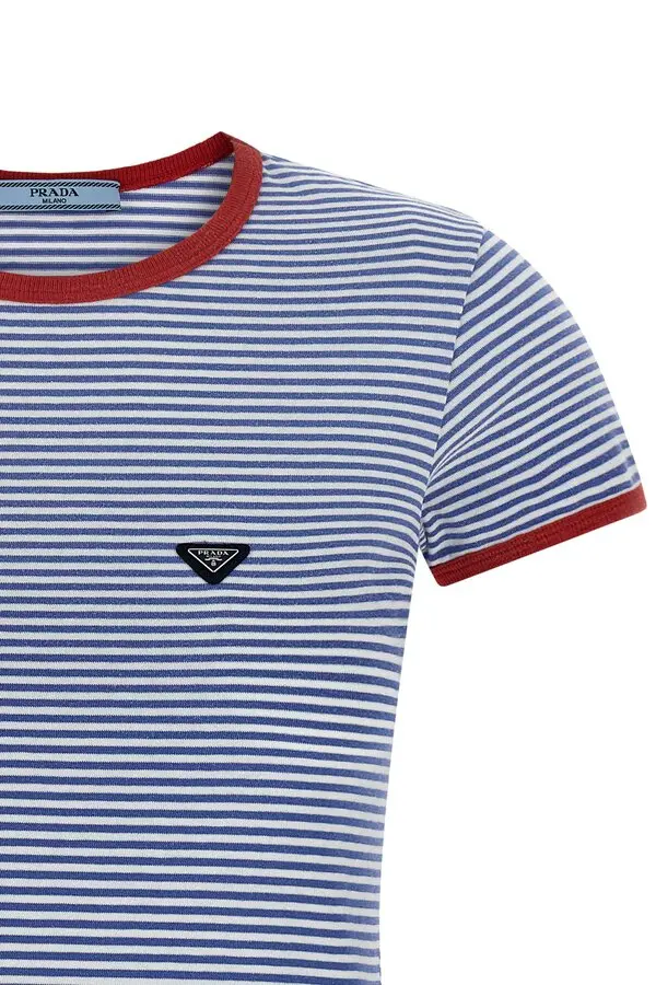 Prada Crewneck Striped T-shirt