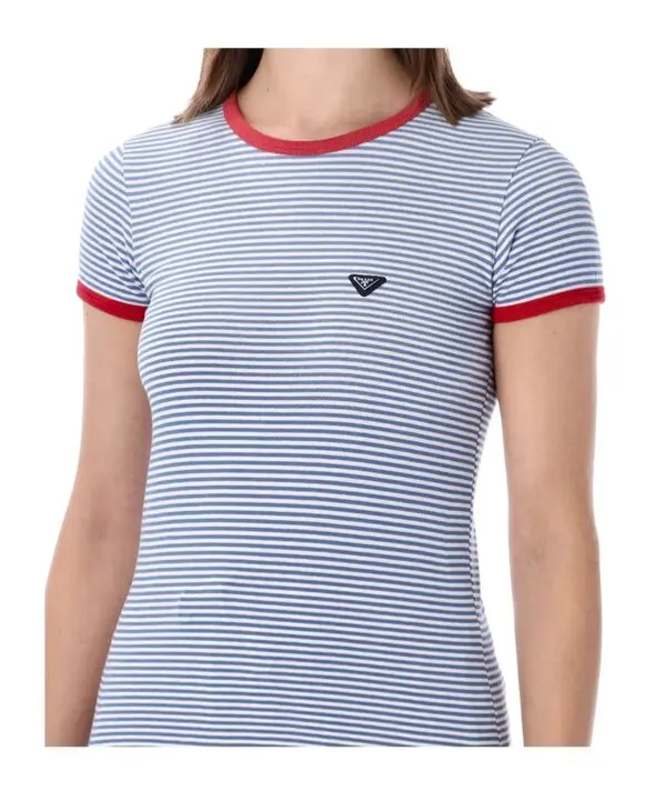 Prada Crewneck Striped T-shirt