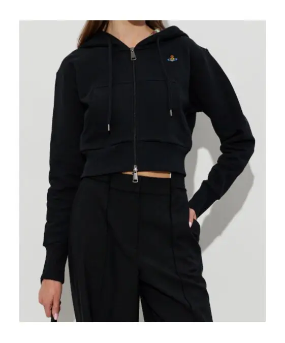 VIVIENNE WESTWOOD Leo Striped Drawstring Hoodie - Black