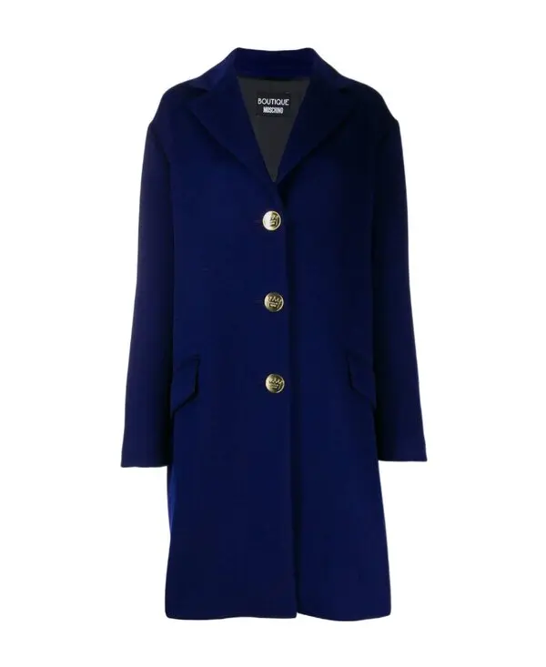 Moschino Single-breasted Coat - Blue