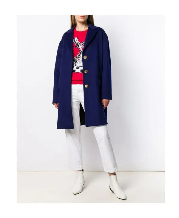 Moschino Single-breasted Coat - Blue