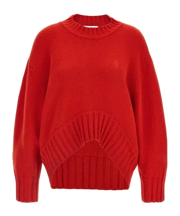 Attico Asymmetrical Hem Knitwear - Red