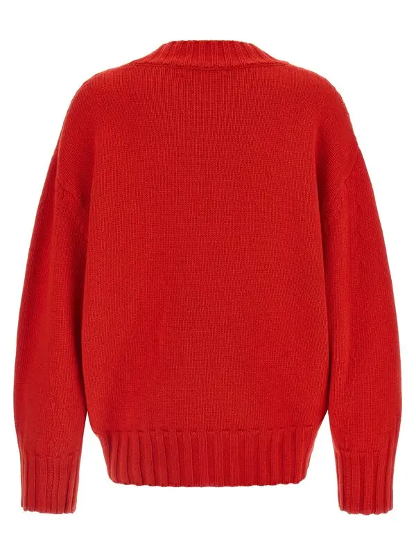 Attico Asymmetrical Hem Knitwear - Red