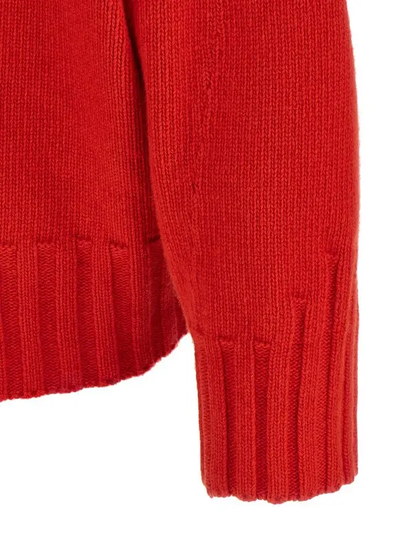 Attico Asymmetrical Hem Knitwear - Red