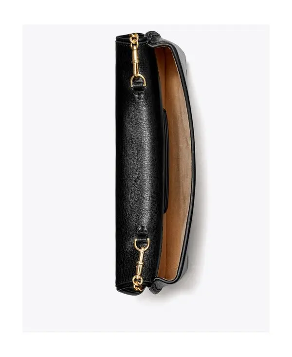 Tory Burch Reva Logo Plaque Shoulder Bag - Black