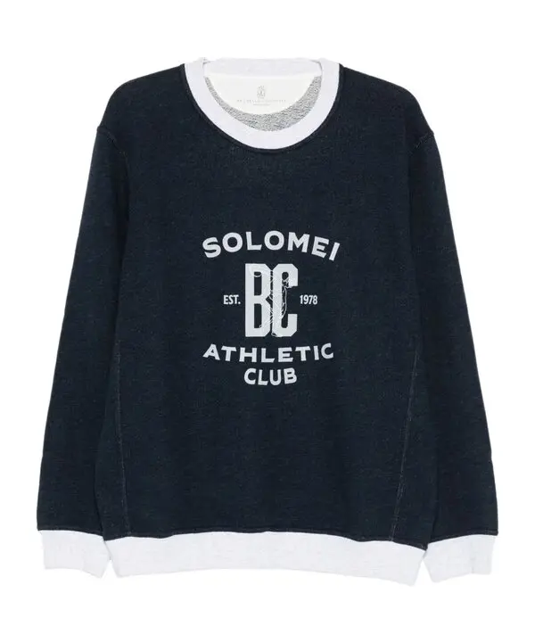 Brunello Cucinelli Graphic Printed Glittered Sweatshirt - Black