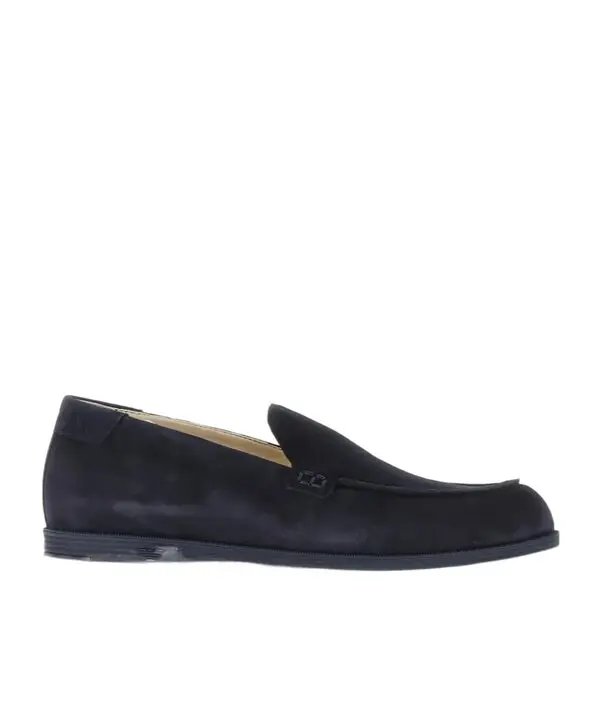 Emporio Armani Embossed-logo Loafers - Black