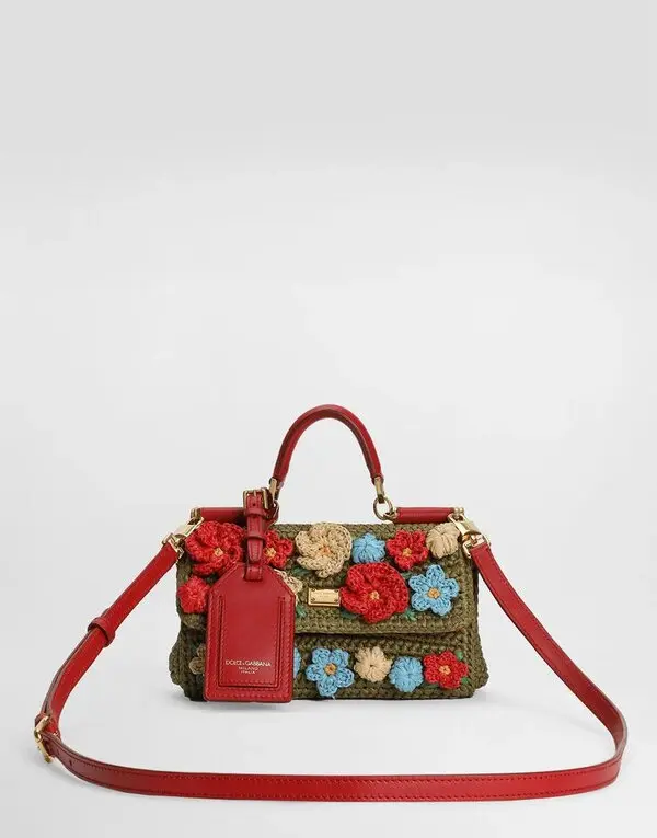 Dolce & Gabbana My Sicily Crochet Handbag With Floral Appliqués - Multi-color