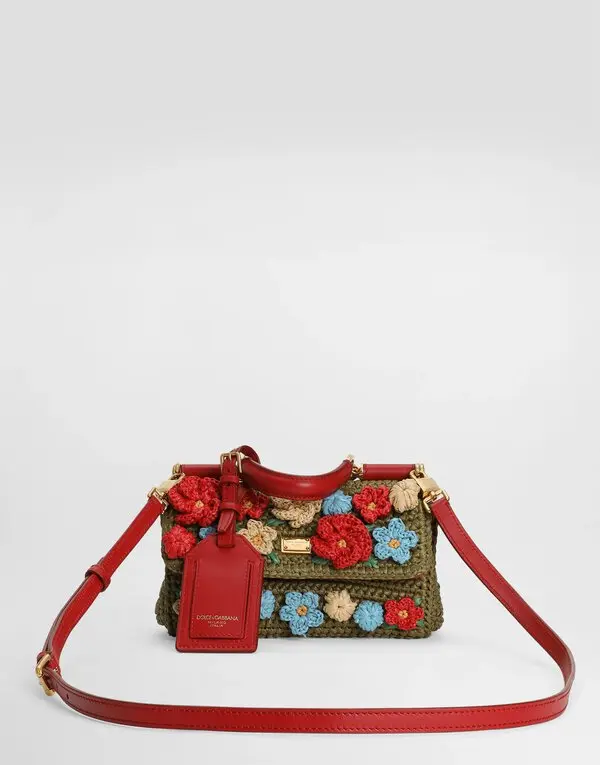 Dolce & Gabbana My Sicily Crochet Handbag With Floral Appliqués - Multi-color