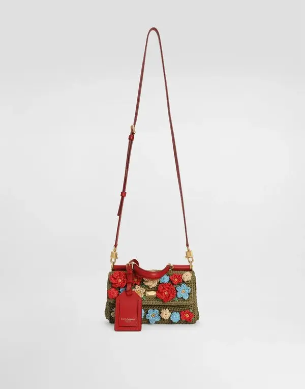 Dolce & Gabbana My Sicily Crochet Handbag With Floral Appliqués - Multi-color