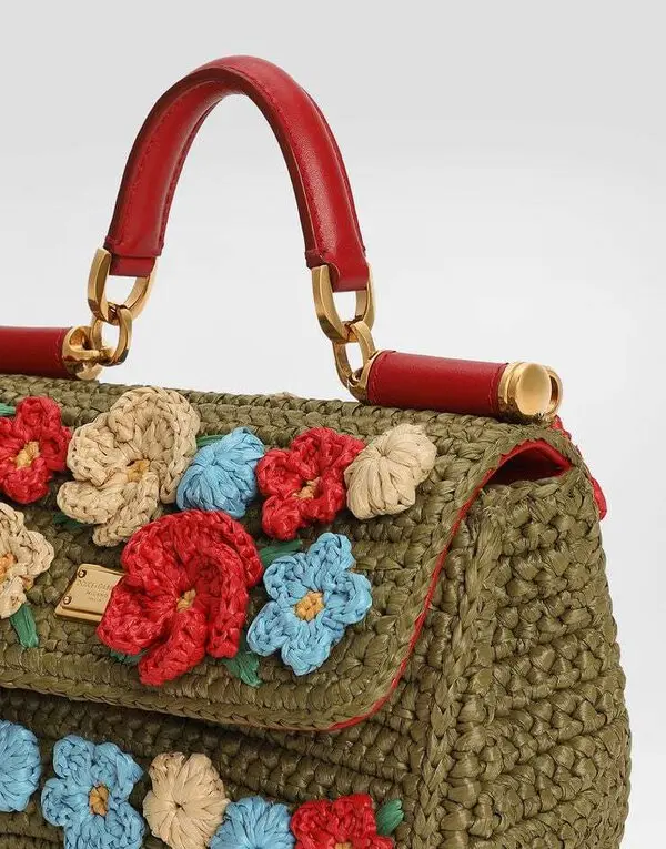 Dolce & Gabbana My Sicily Crochet Handbag With Floral Appliqués - Multi-color