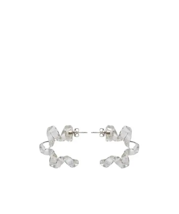 Bottega Veneta Transparent Hoop Earrings - White