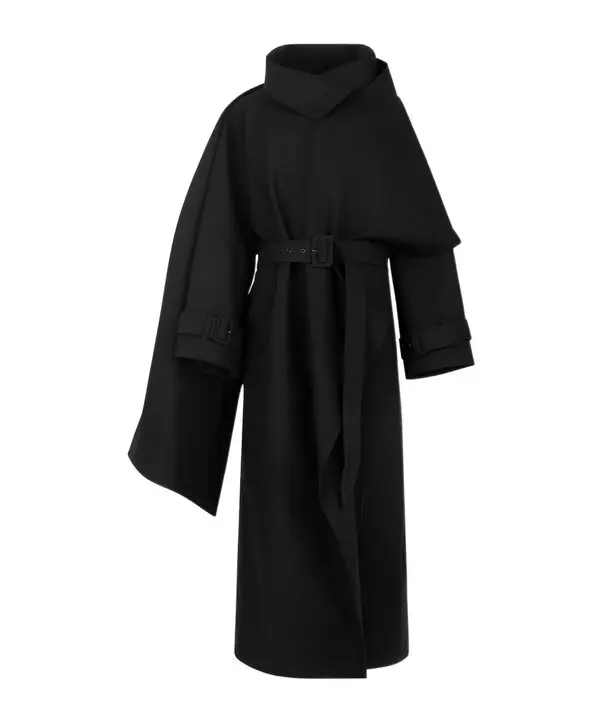 ENTIRE STUDIOS Long-sleeve Trench Coat With Belted Waist And Cuffs