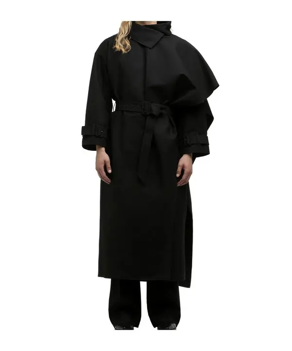 ENTIRE STUDIOS Long-sleeve Trench Coat With Belted Waist And Cuffs