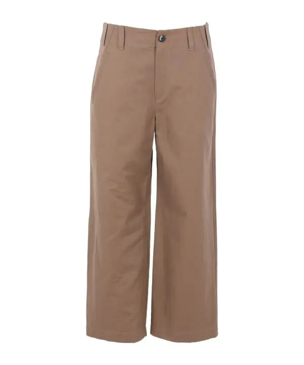 Brunello Cucinelli Cropped Gabardine Chino Trousers - Brown