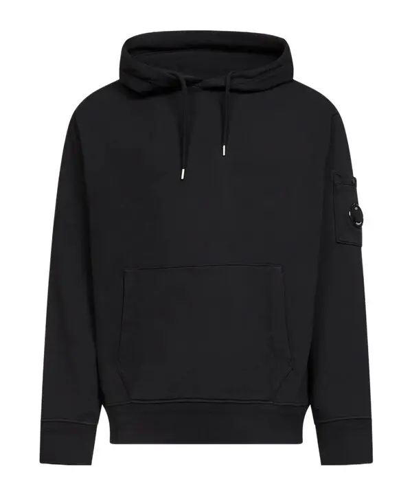 C.P. COMPANY Lens Cotton Hoodie - Black