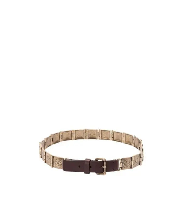 Etro Embossed Buckle Belt - Nude
