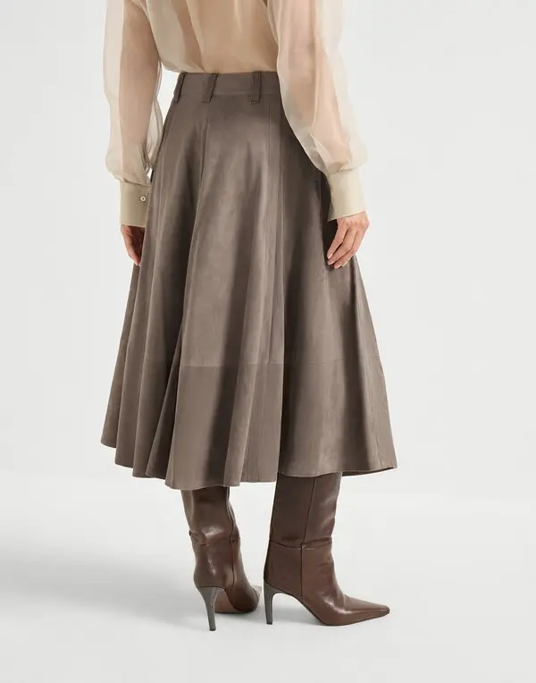 Brunello Cucinelli Suede Midi Skirt