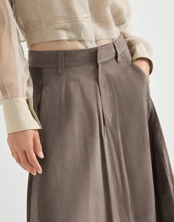 Brunello Cucinelli Suede Midi Skirt