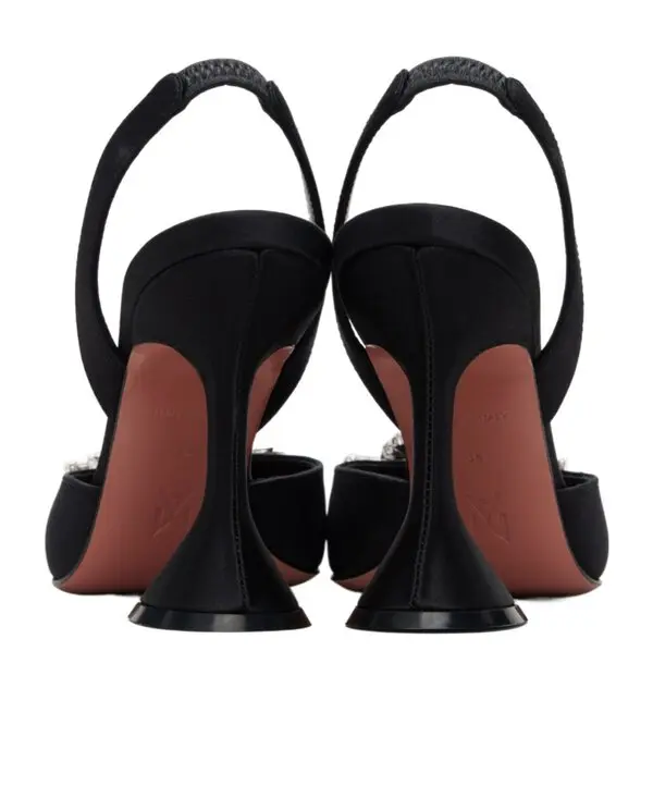 Amina Muaddi Open-toe Embellished High-heeled Sandals - Black