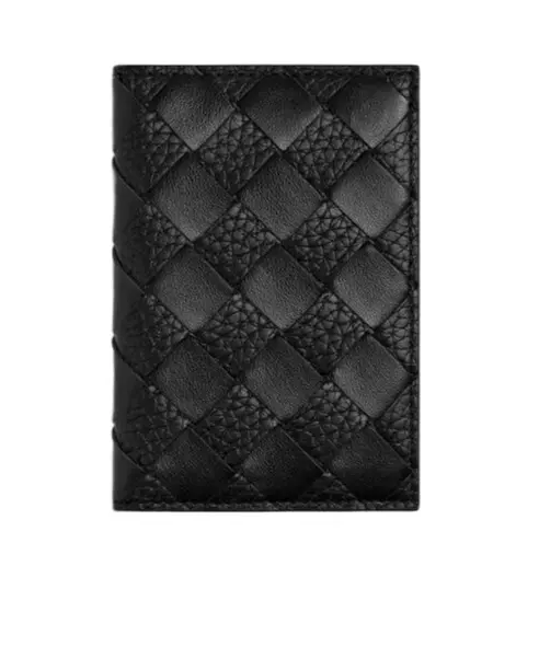 Bottega Veneta Intrecciato Flap Card Case - Black