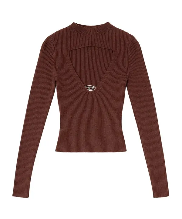 DIESEL® Oval-d Plaque Cut-out Knitted Jumper