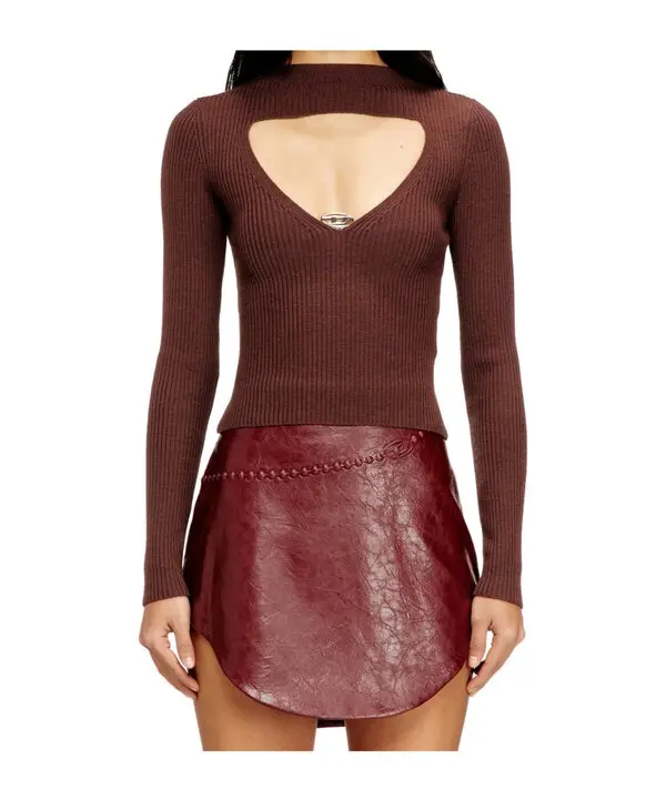 DIESEL® Oval-d Plaque Cut-out Knitted Jumper