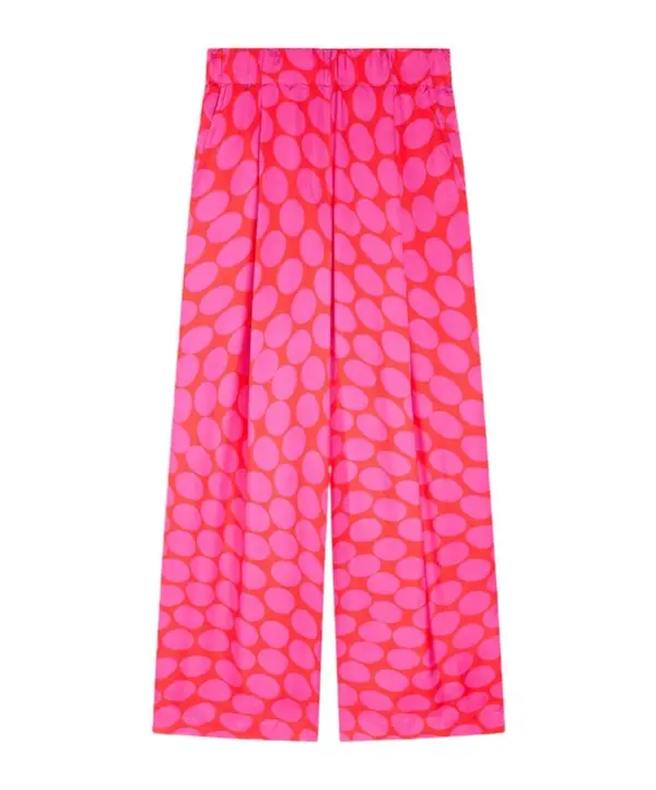 Dries Van Noten Polka Dot Wide-leg Pants - Purple-red