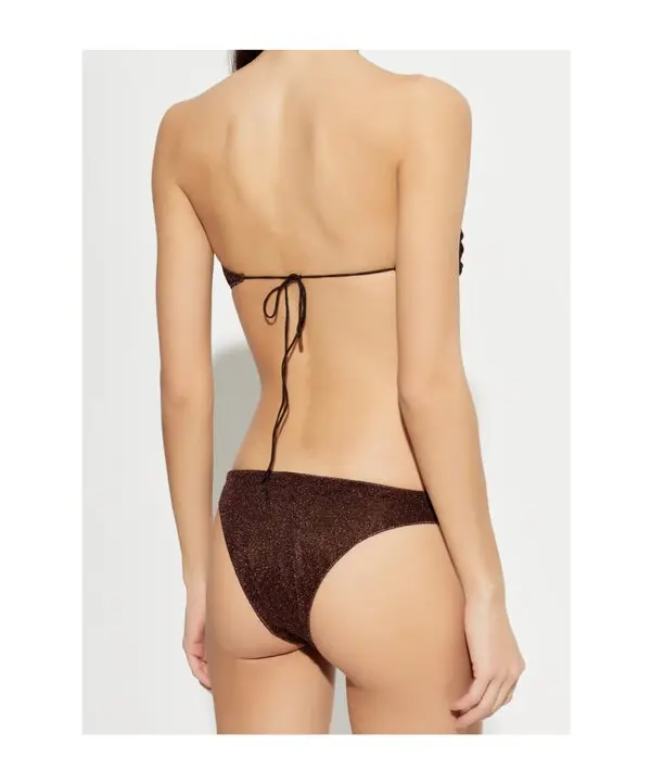 Oseree Strapless Embellished Bikini Set - Chocolate