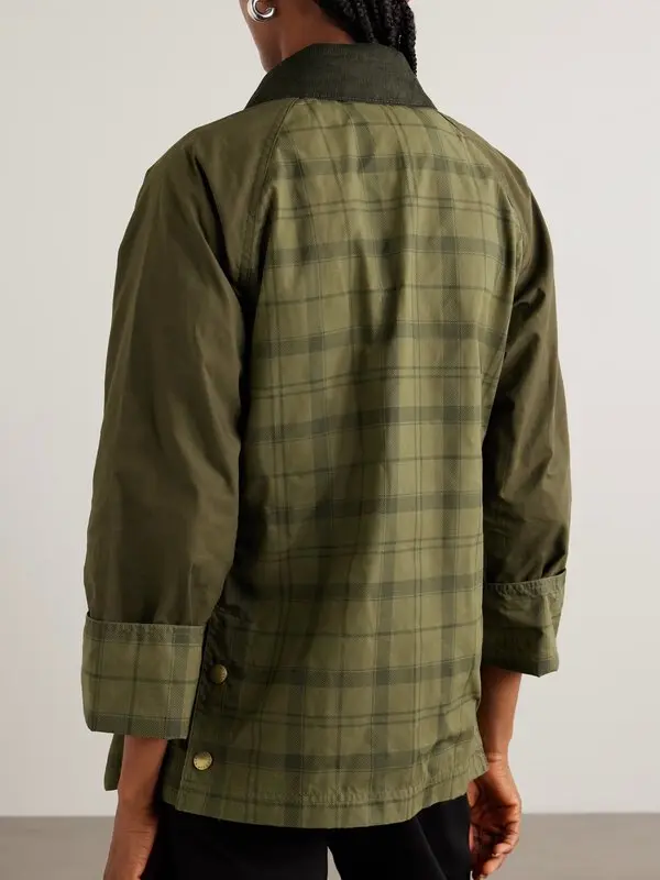 Barbour Beadnell Plaid Jacket With Corduroy Trim - Green