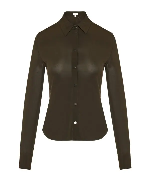 Alaïa Button-up Long Sleeve Shirt - Black