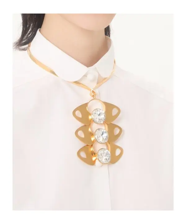 Valentino Garavani Metal And Crystal Pages Necklace
