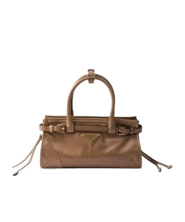 Prada Bonnie Leather Mini Handbag - Brown