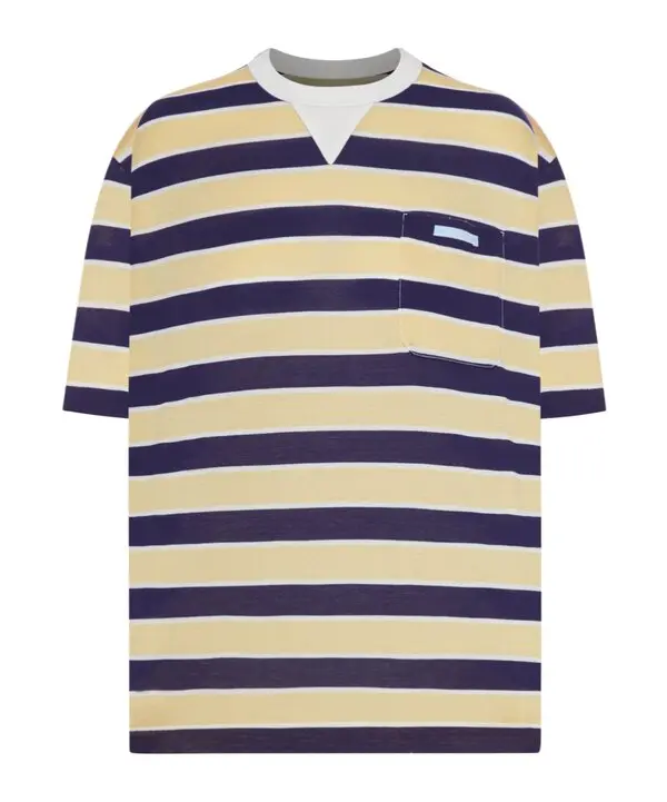 Prada Striped Crewneck T-shirt - Nude