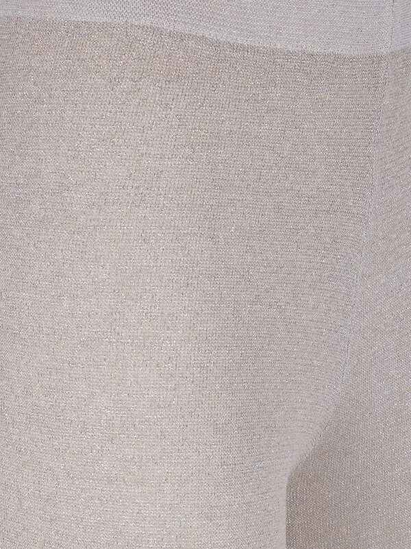 D.exterior Metallic Wide-leg Knitted Trousers - Gray