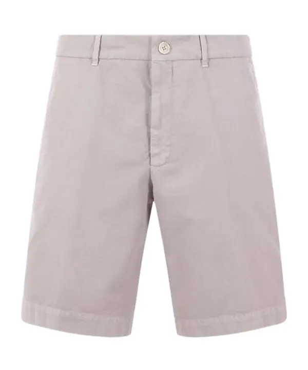 Brunello Cucinelli Garment-dyed Gabardine Bermuda Shorts - Gray