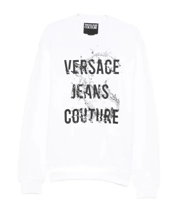Versace Logo Print Sweatshirt - White