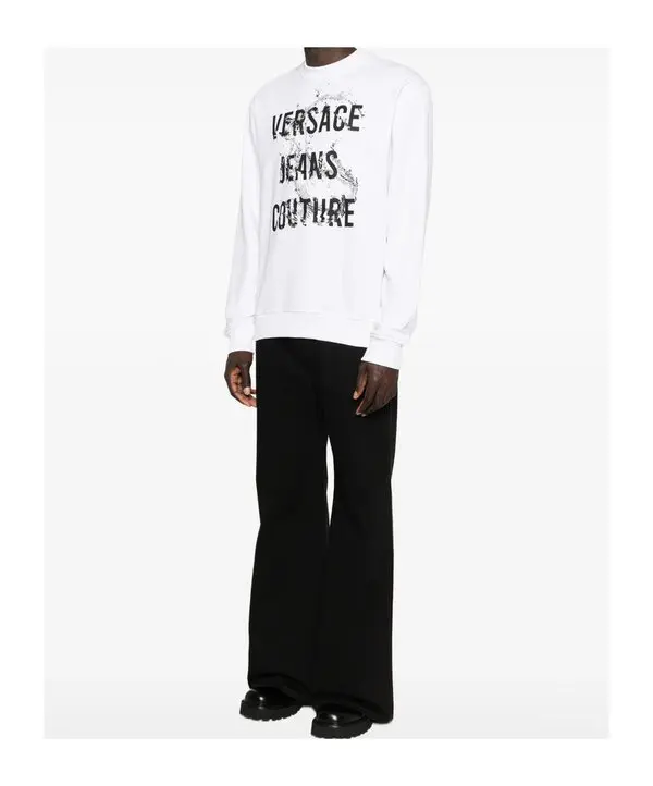 Versace Logo Print Sweatshirt - White
