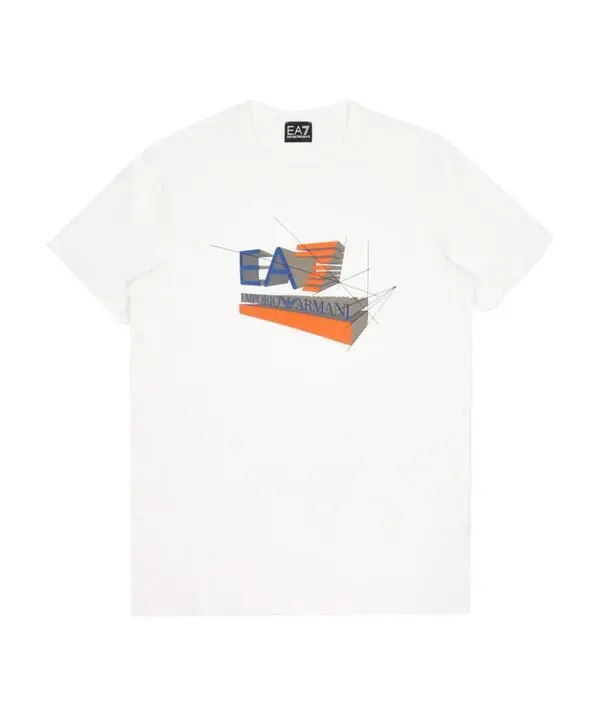 EA7 Logo Printed T-shirt - White