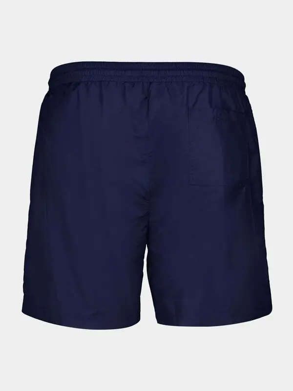 Brunello Cucinelli Logo Detailed Drawstring Swim Shorts - Blue