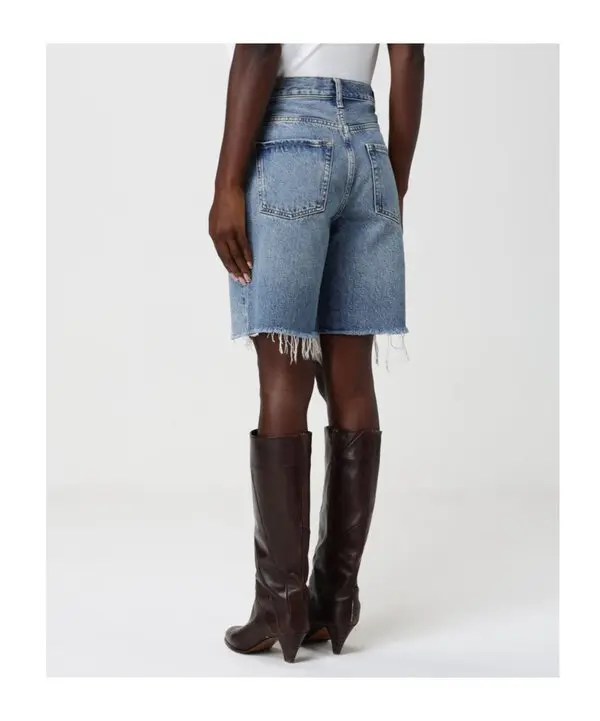 7 For All Mankind Lola Distressed Denim Shorts - Blue