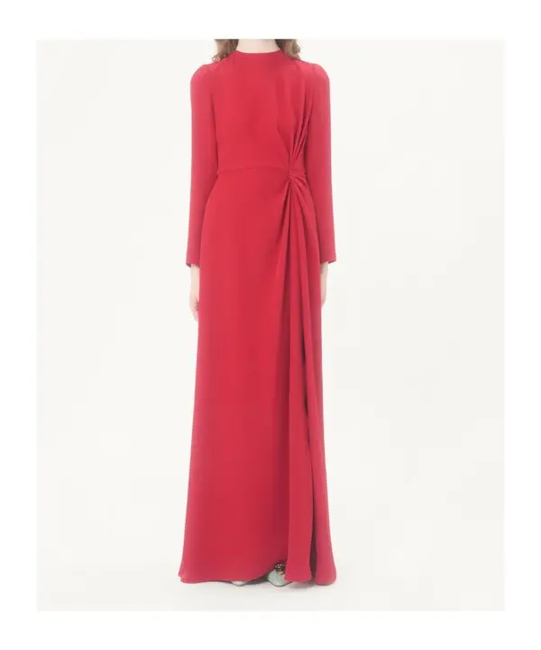 Valentino Garavani Long Sleeve Cady Couture Gown With Bow Detail