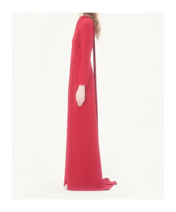 Valentino Garavani Long Sleeve Cady Couture Gown With Bow Detail