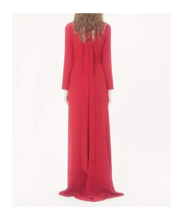 Valentino Garavani Long Sleeve Cady Couture Gown With Bow Detail