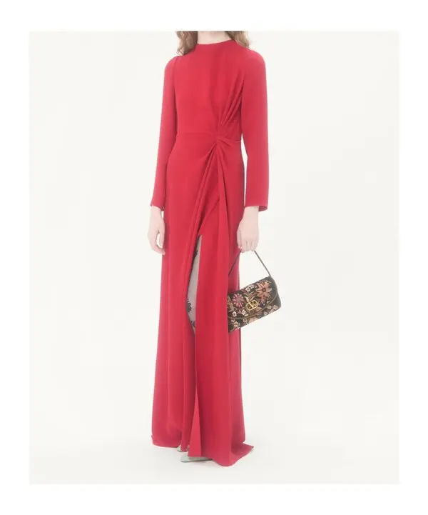 Valentino Garavani Long Sleeve Cady Couture Gown With Bow Detail