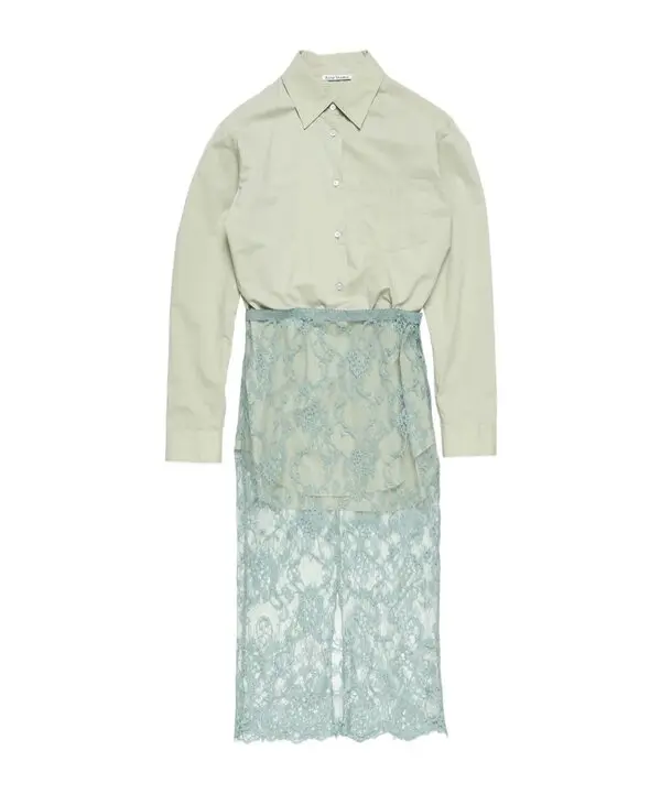 Acne Studios Lace Panel Shirt Dress