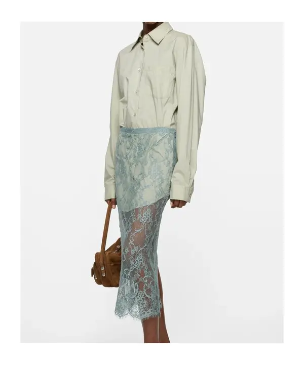 Acne Studios Lace Panel Shirt Dress