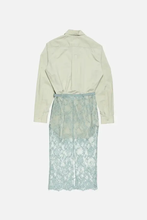 Acne Studios Lace Panel Shirt Dress