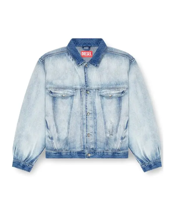 DIESEL® D-denver-fsi1 Cropped Denim Jacket - Light Blue